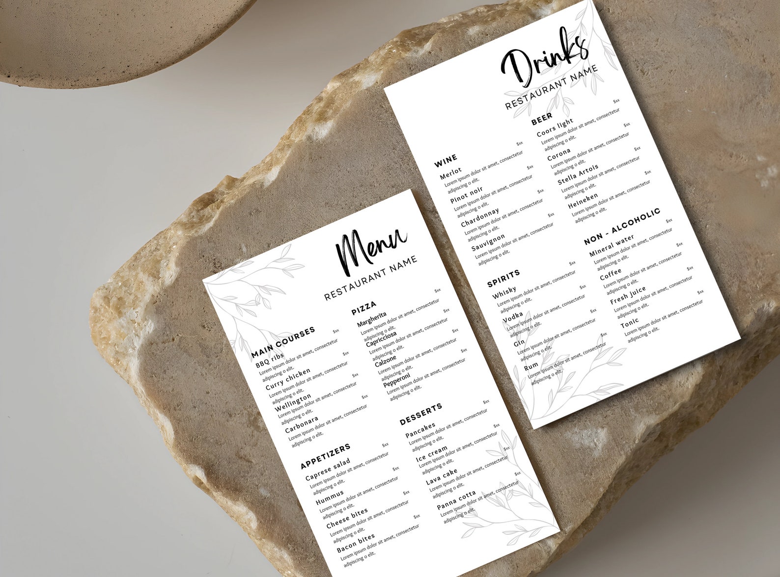 Modern Restaurant Menu Template/landscape Menu Template/editable Menu ...