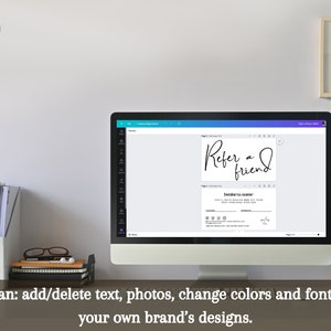 Refer A Friend Card Canva Template | Printable Customer Reward Card ...