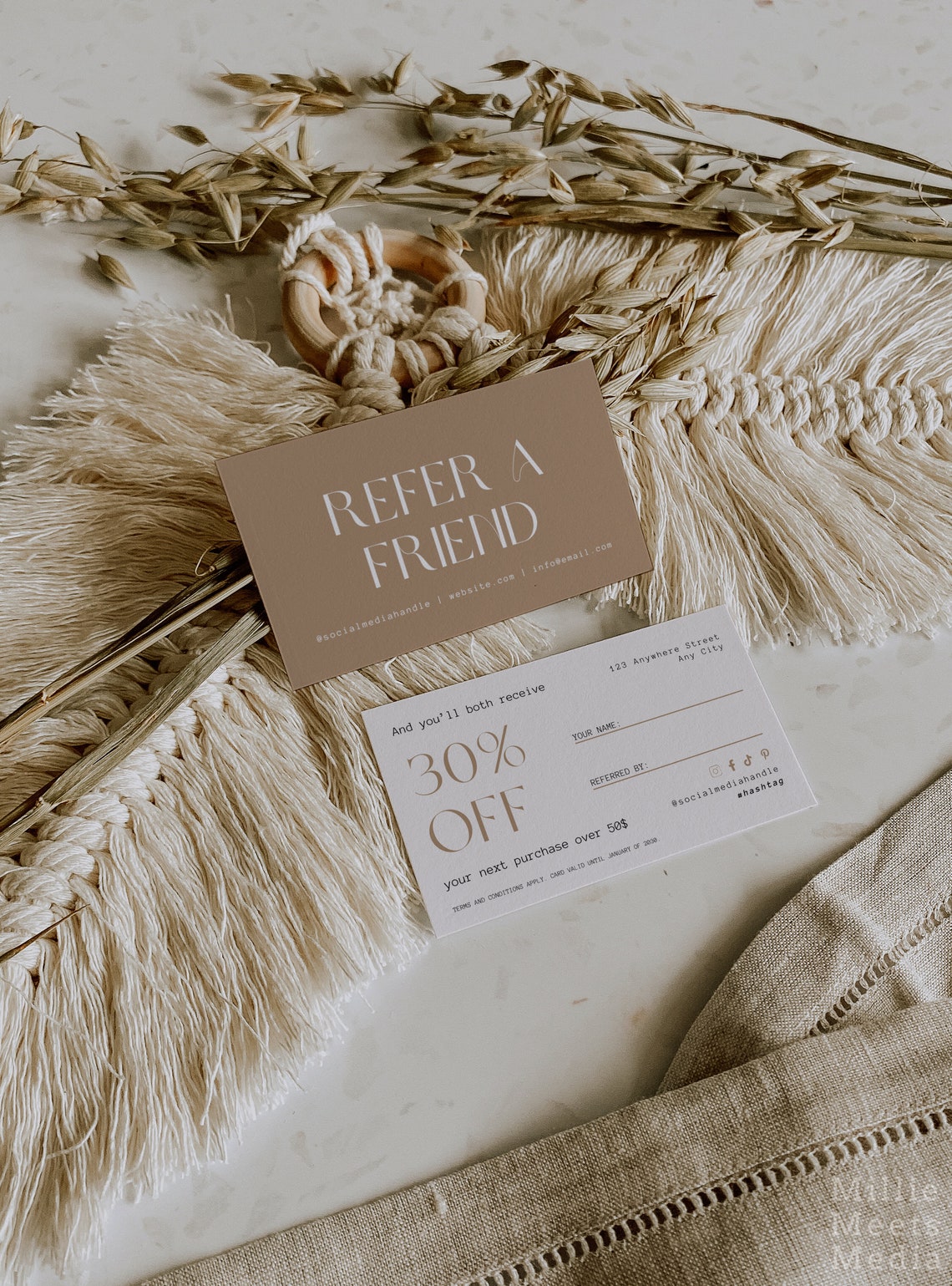 Refer A Friend Card Canva Template | Editable Customer Reward Card ...