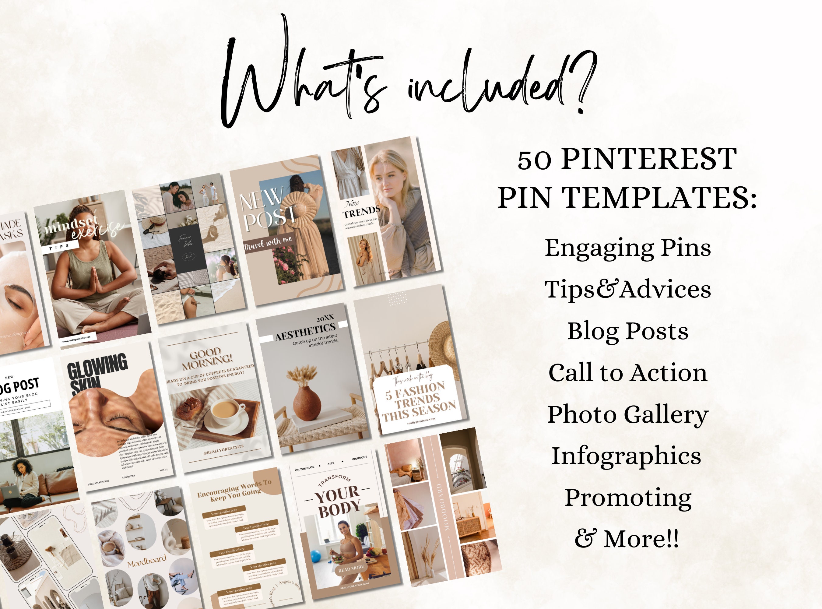 Engaging Pinterest Templates Easy to Use Pinterest Pins Customizable ...