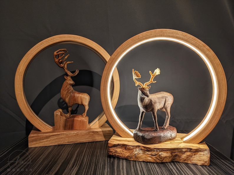 Unique Handcrafted Wooden Lamp With Custom Carving Inside - Etsy