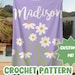 Personalized Crochet Graphgan Pattern, Custom Floral Corner to Corner ...