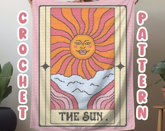 The Moon Tarot Card SC Crochet Pattern, Tapestry Crochet Pattern ...