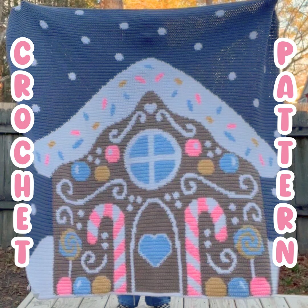 Crochet Christmas Graphgan Pattern, Gingerbread House Corner to Corner ...