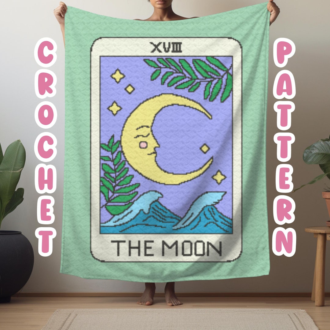 Crochet Graphgan Pattern, the Moon Tarot Card Corner to Corner Afghan ...