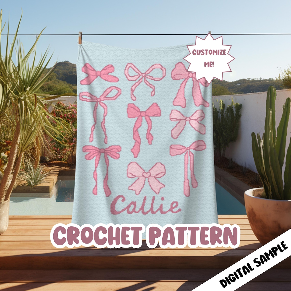 Personalized Crochet Graphgan Pattern, Custom Coquette Corner to Corner ...