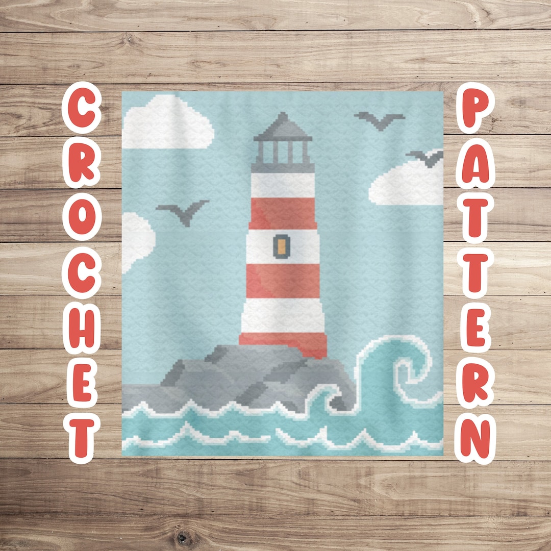 Crochet Graphgan Pattern, Lighthouse Corner to Corner Afghan Blanket ...