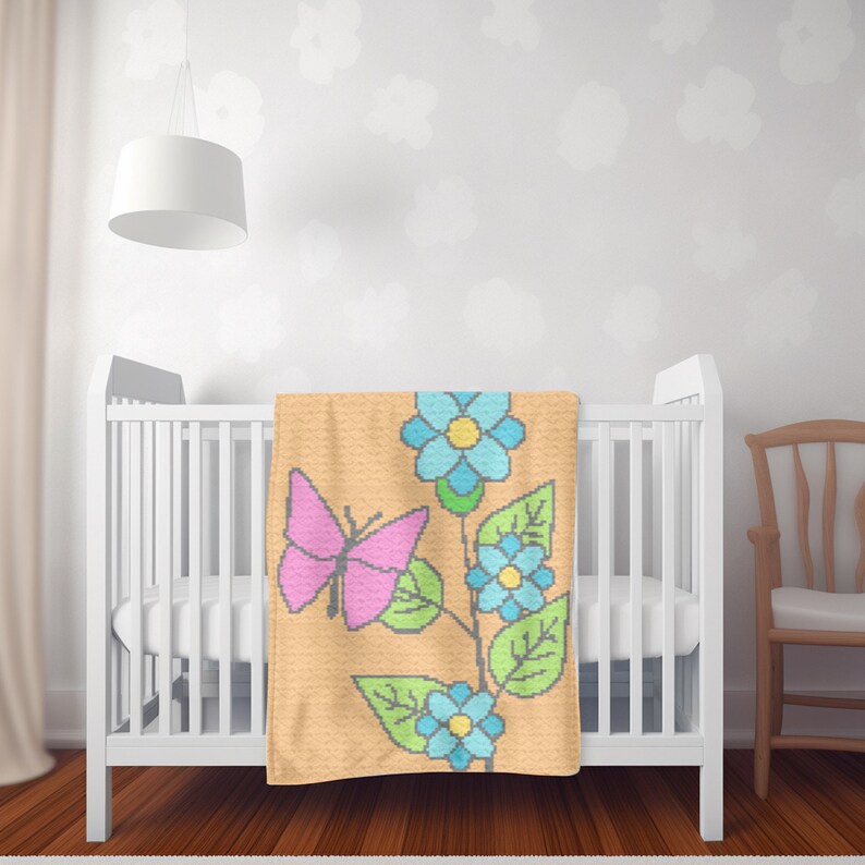 Crochet Butterfly Graphgan Pattern, Floral Flower Corner to Corner ...