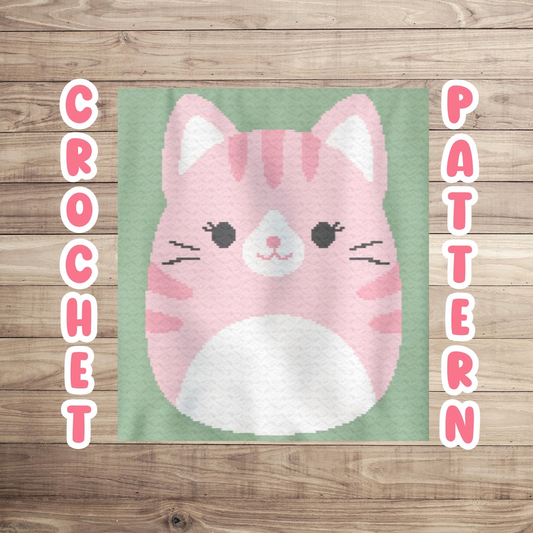 Crochet Graphgan Pattern, Kawaii Kitten Corner to Corner, Cute Baby Cat ...