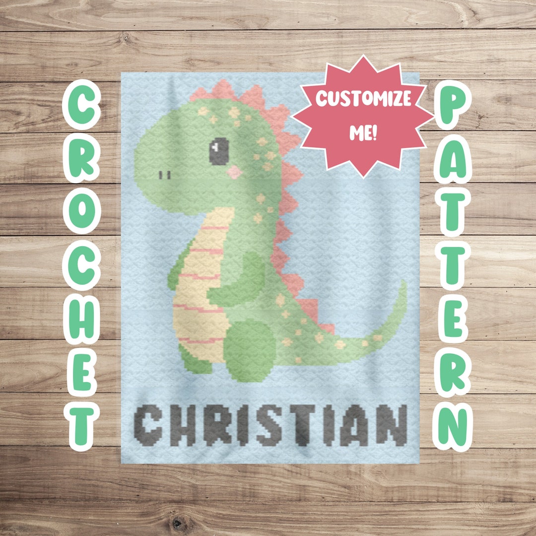 Personalized Crochet Dinosaur Graphgan Pattern, Dino Corner to Corner ...