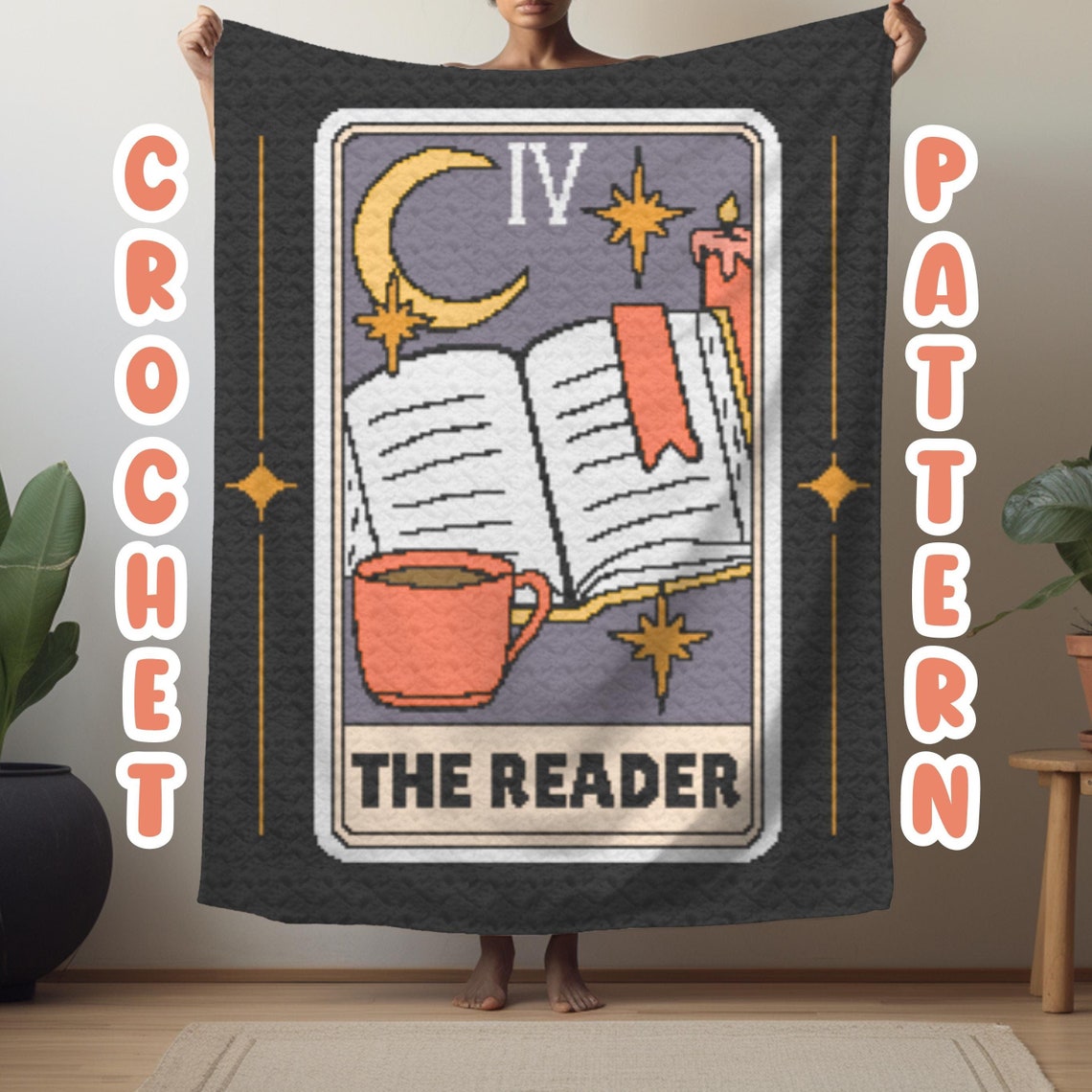 Crochet Graphgan Pattern, Reader Tarot Card Corner to Corner Afghan ...