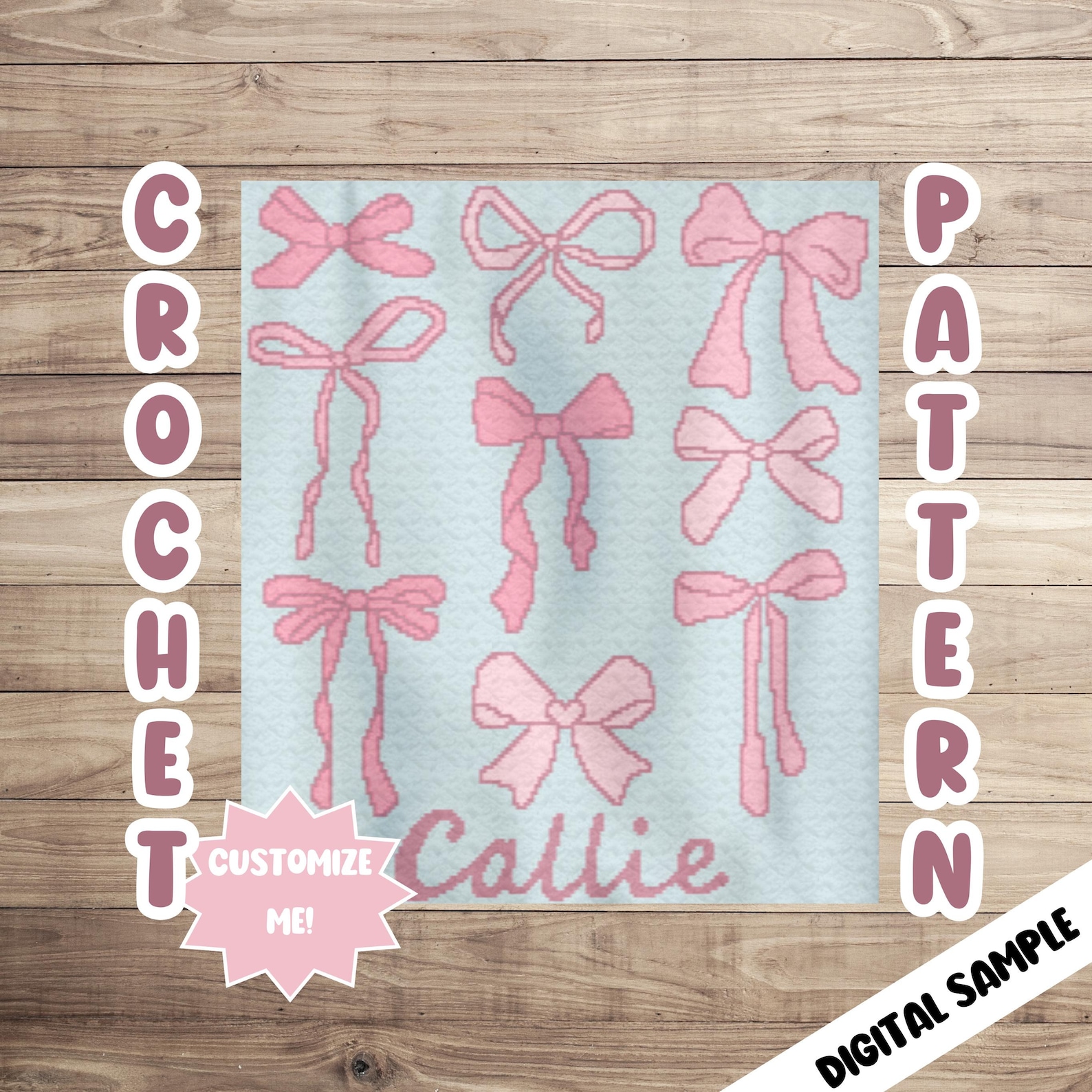 Personalized Crochet Graphgan Pattern, Custom Coquette Corner to Corner ...
