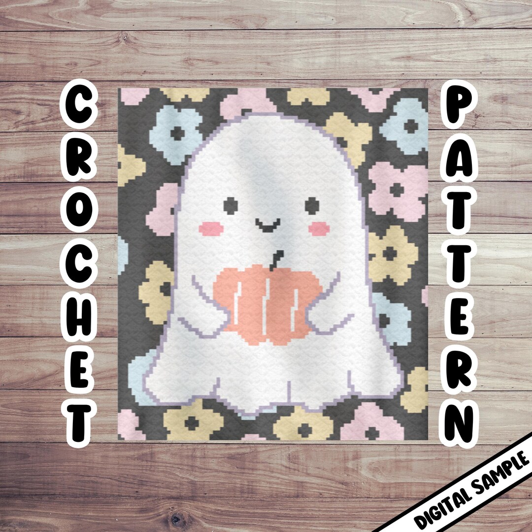 Crochet Floral Ghost Graphgan Pattern, Halloween Crochet Blanket ...