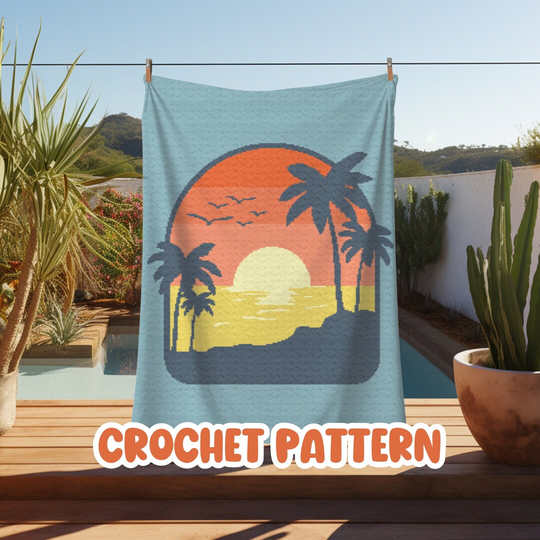 Crochet Graphgan Pattern, Beach Corner to Corner Crochet Blanket ...