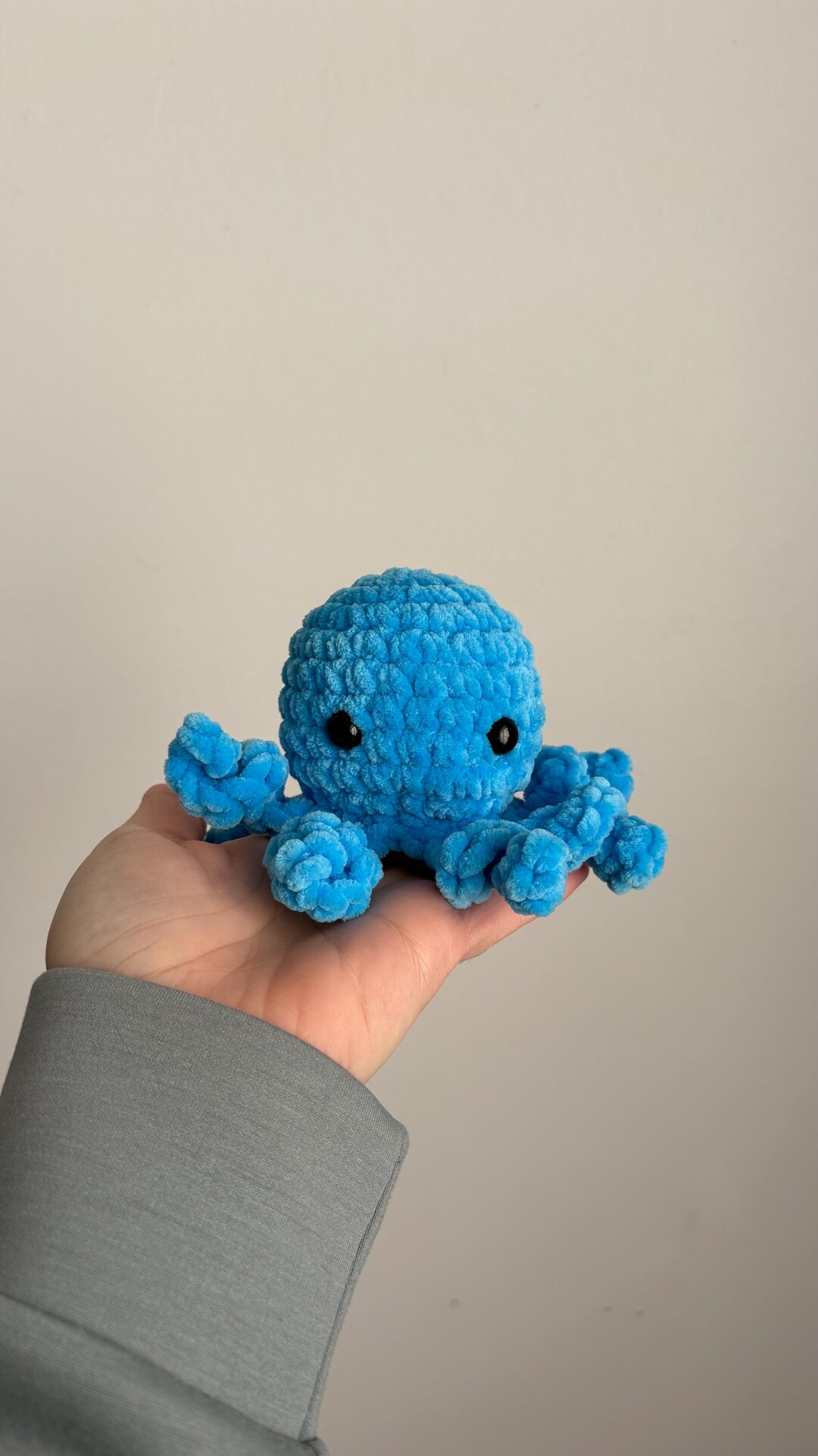 Cute Kawaii Blue Octopus Crochet Stuffy Plushie - Etsy