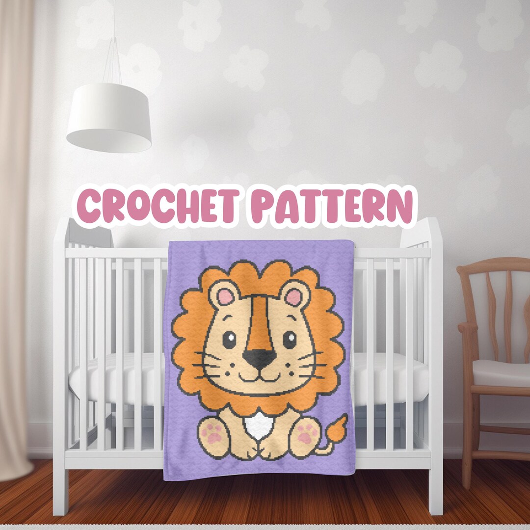 Crochet Lion Graphgan Pattern, Zoo Animal Corner to Corner Blanket ...