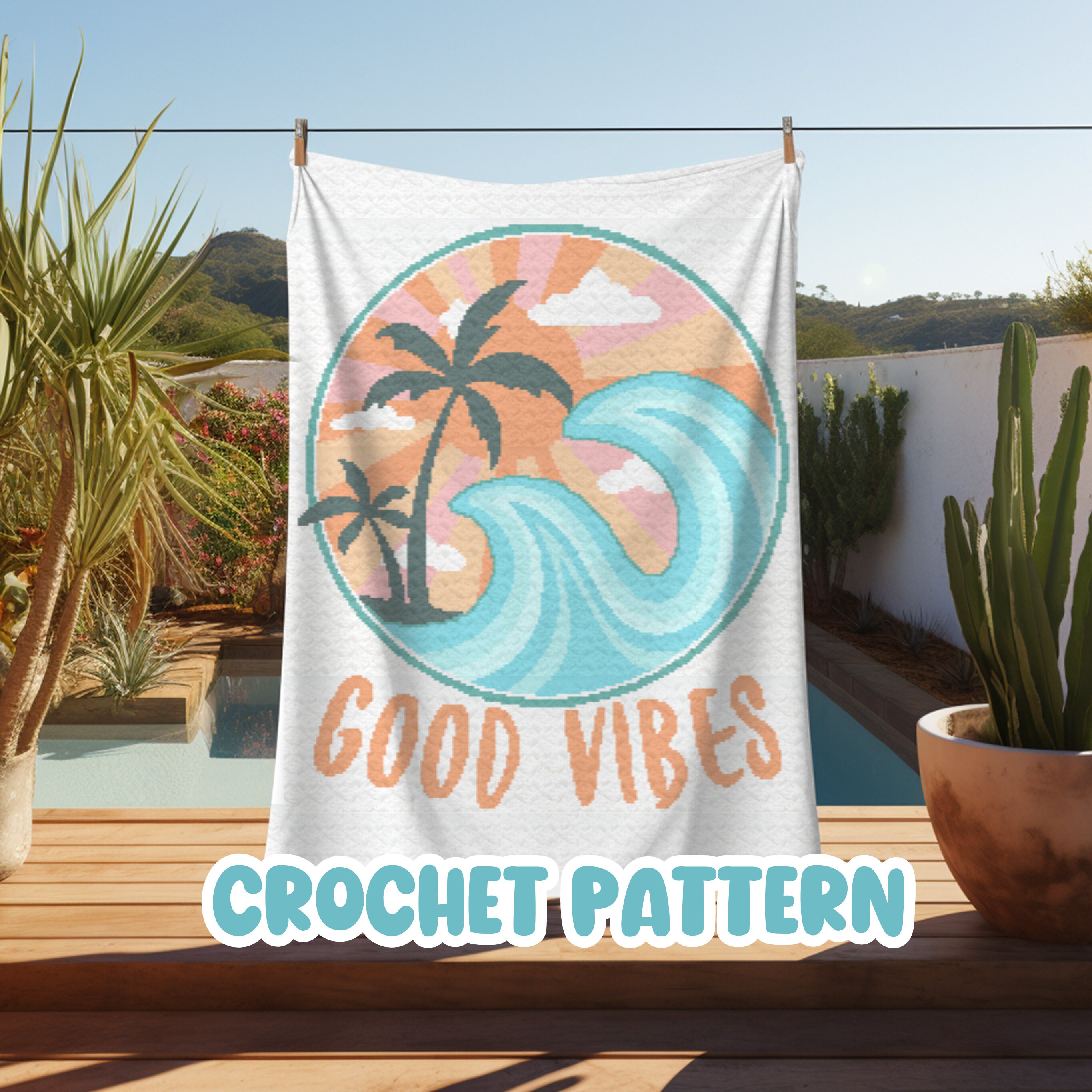 Crochet Graphgan Pattern, Beach Corner to Corner Crochet Blanket ...