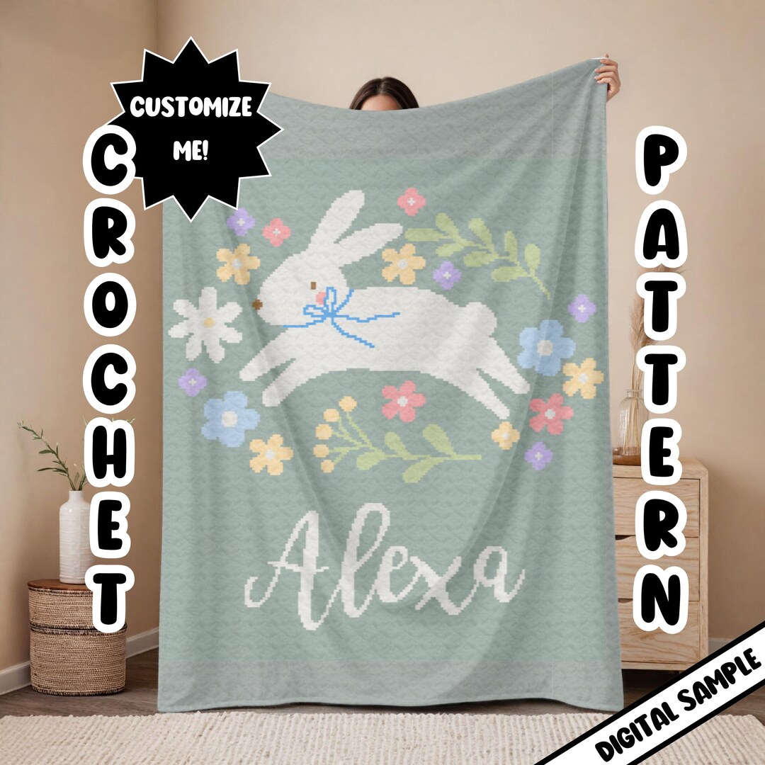 Personalized Crochet Graphgan Pattern, Custom Easter Corner to Corner ...