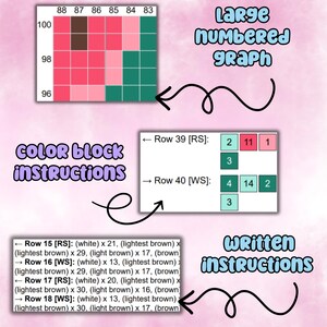 Crochet Graphgan Pattern, Kawaii Kitten Corner to Corner, Cute Baby Cat ...