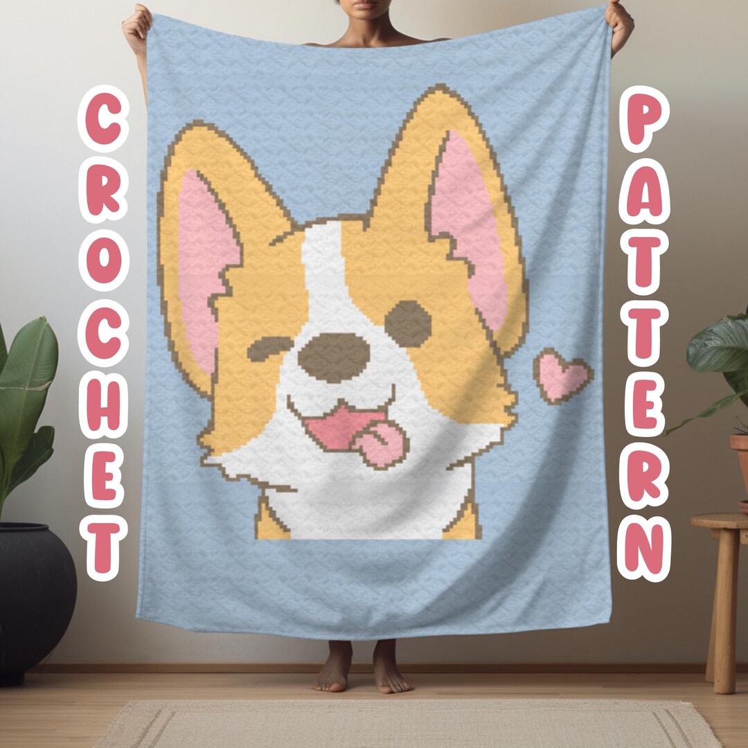 Crochet Corgi Graphgan Pattern, Dog Corner to Corner Blanket Pattern ...
