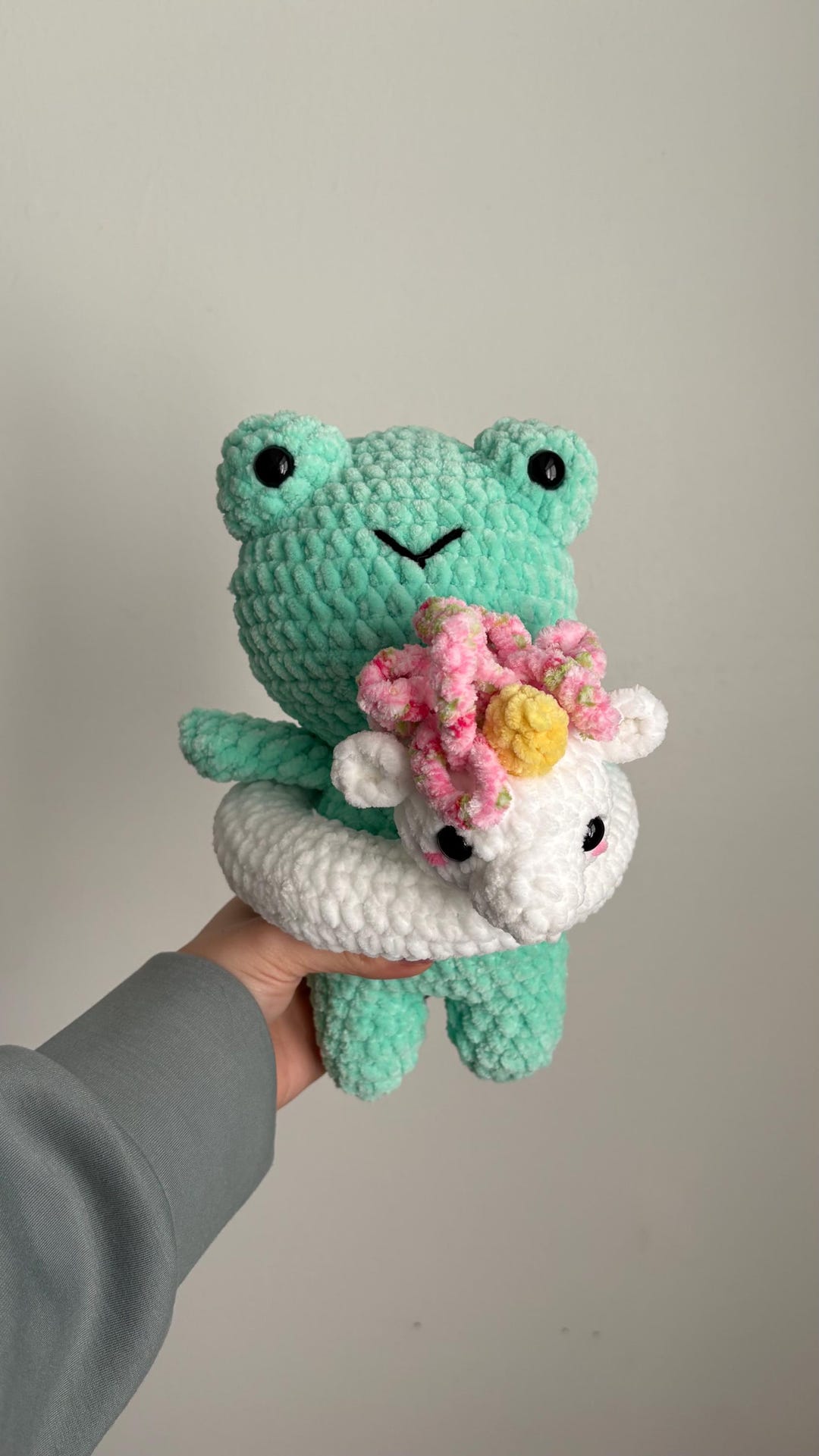 Cute Kawaii Frog and Unicorn Float Crochet Stuffy Plushie - Etsy