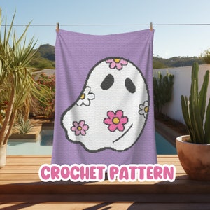 Crochet Halloween Floral Ghost Graphgan Pattern, Corner to Corner ...