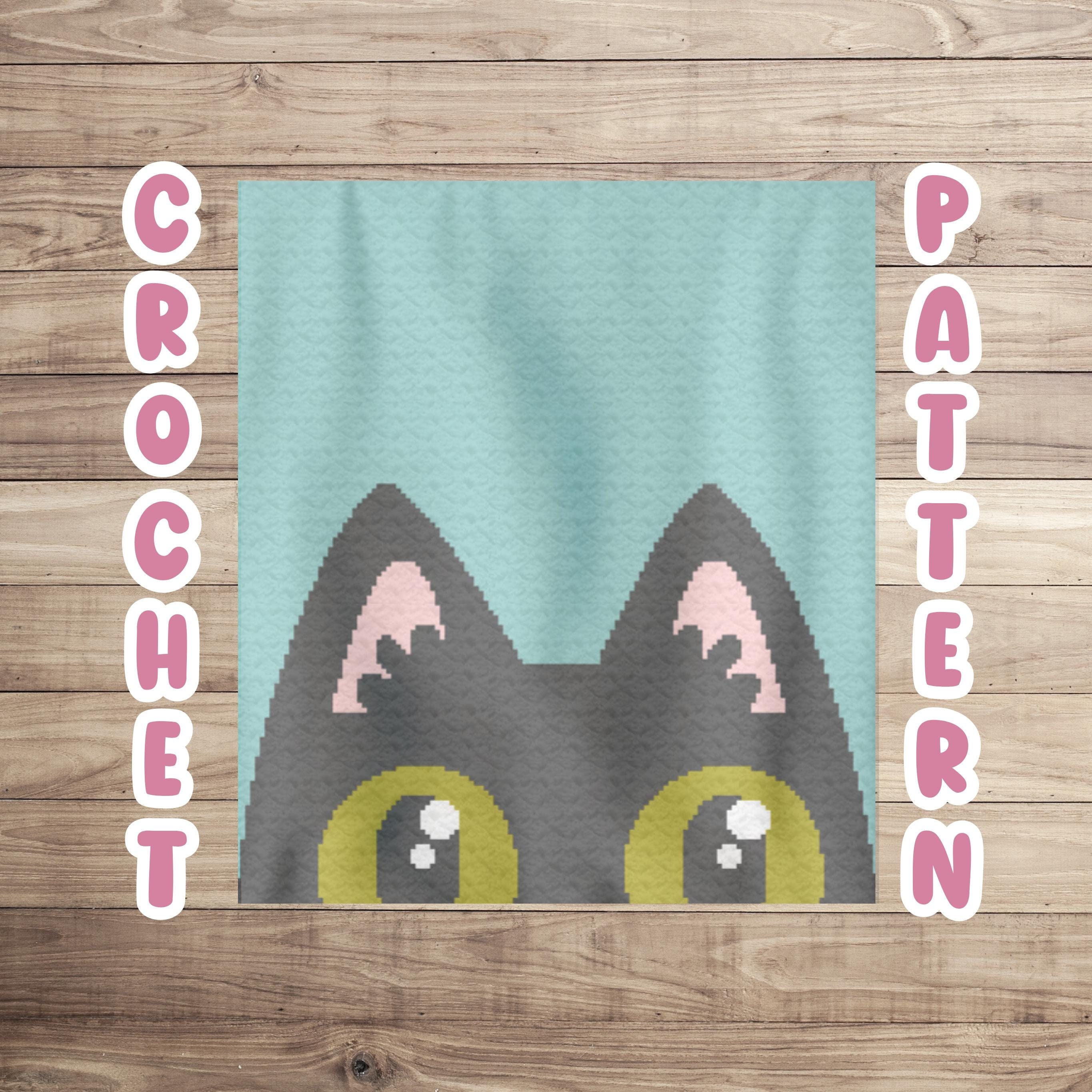 Crochet Graphgan Pattern, Black Cat Corner to Corner, Cute Baby Kitten ...