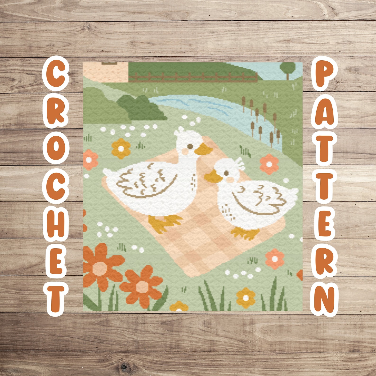 Crochet Graphgan Pattern, Ducks Corner to Corner Afghan Blanket Pattern ...