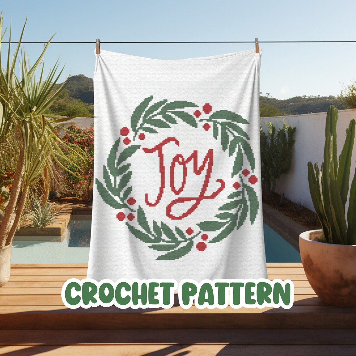 Crochet Graphgan Pattern, Christmas Corner to Corner Crochet Blanket ...