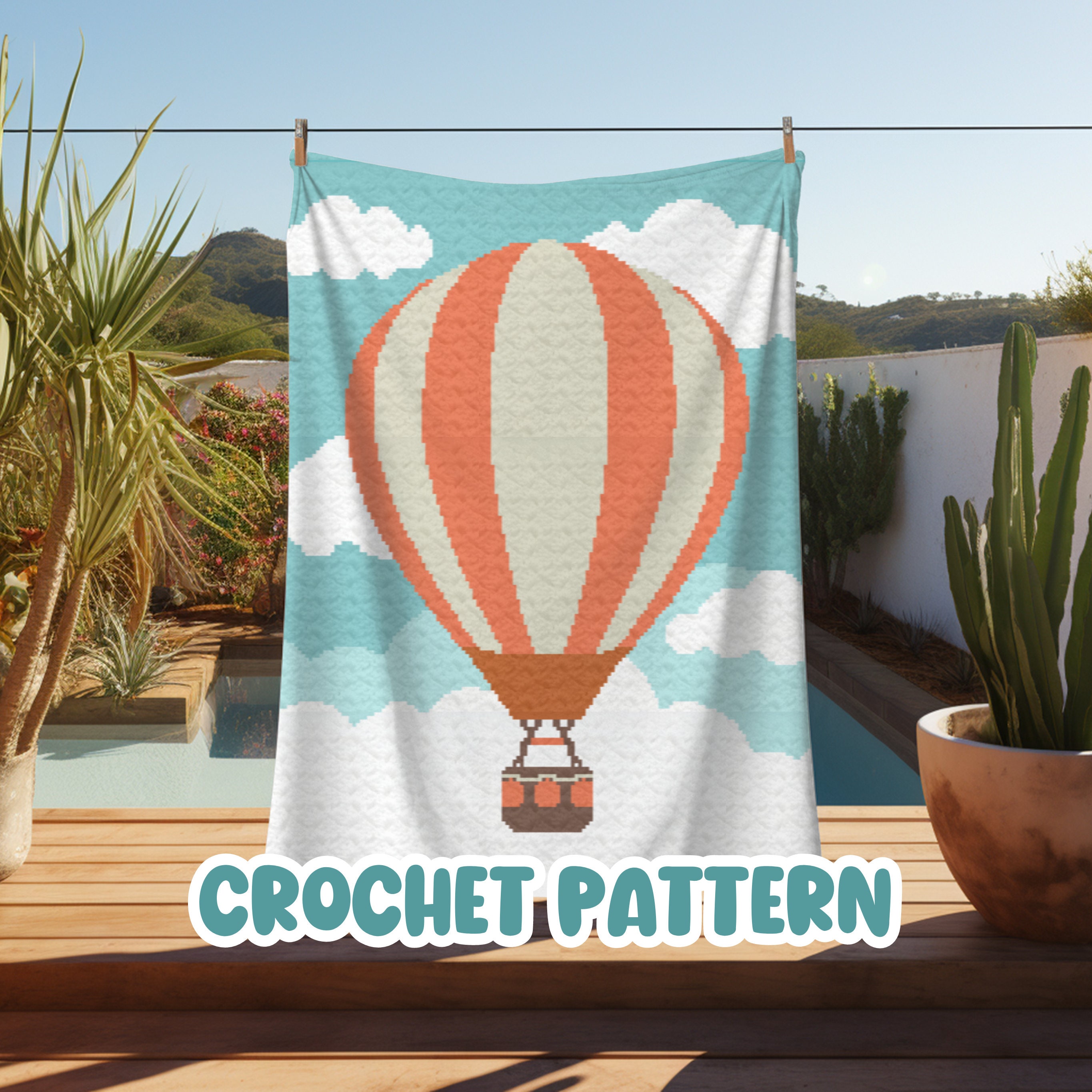 Crochet Hot Air Balloon Graphgan Pattern, Whimsical Corner to Corner ...