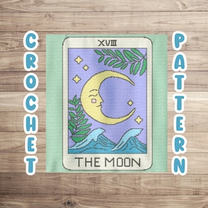 Crochet Graphgan Pattern, the Moon Tarot Card Corner to Corner Afghan ...