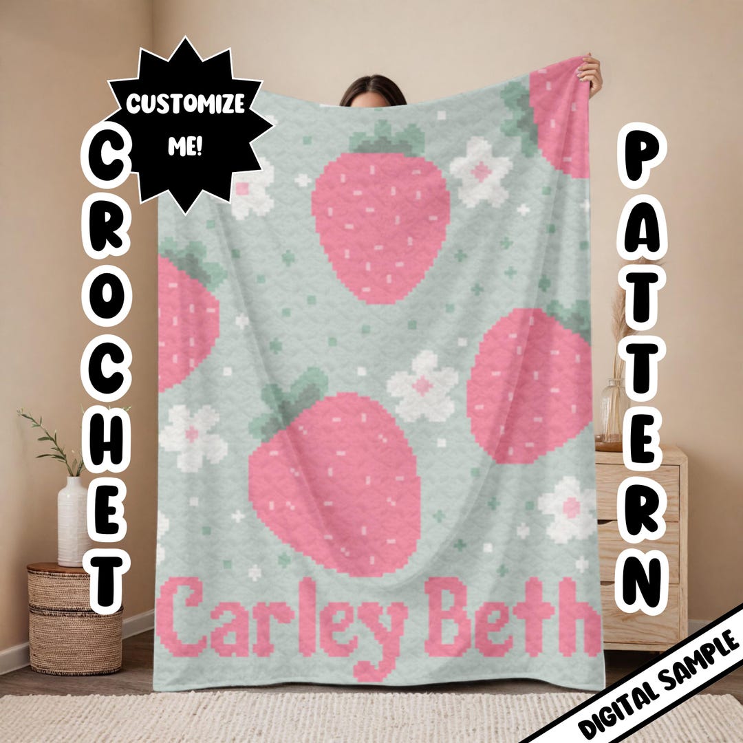 Personalized Crochet Graphgan Pattern, Custom Name Strawberry Corner to ...