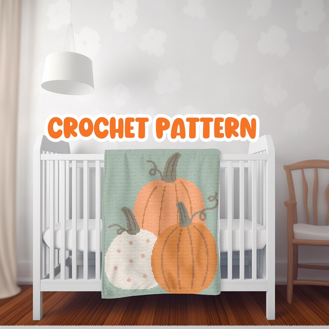 Crochet Halloween Graphgan Pattern, Cute Pumpkin Corner to Corner ...