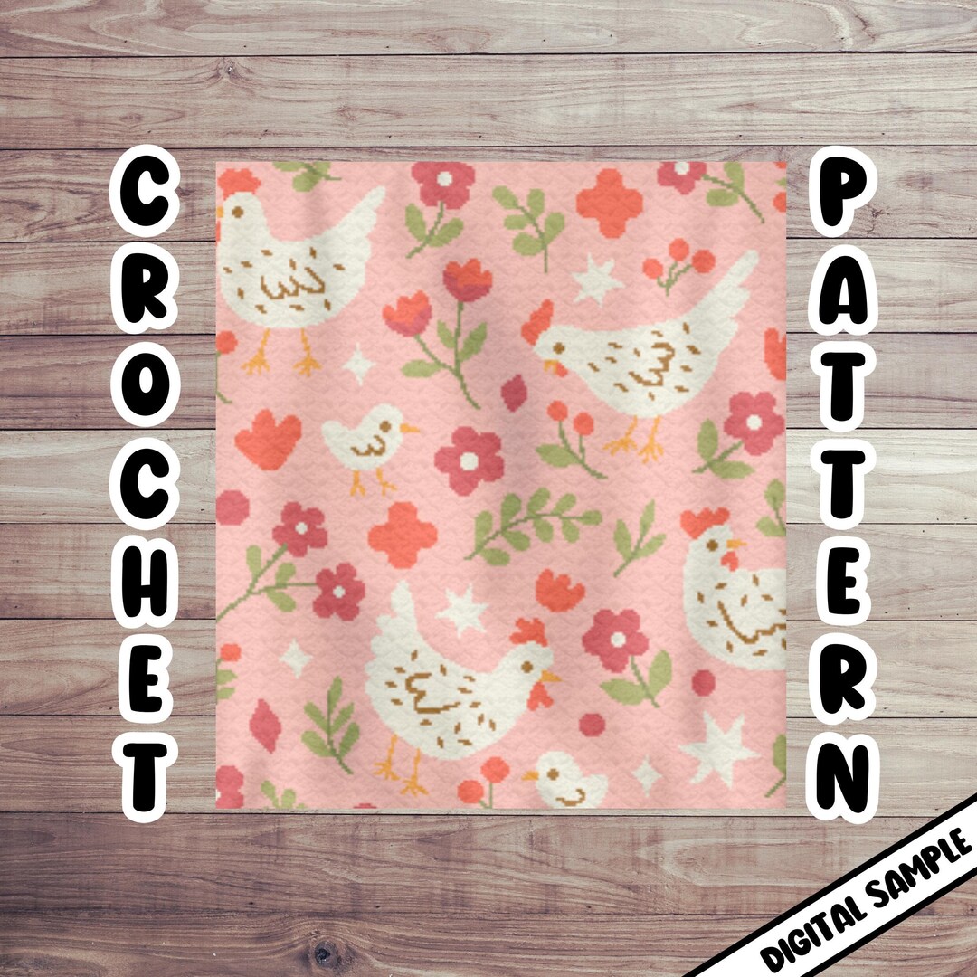 Crochet Graphgan Pattern, Chickens Corner to Corner Afghan Blanket ...