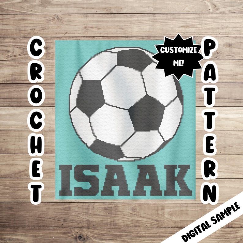 Custom Crochet Graphgan Pattern, Personalized Soccer Corner to Corner ...