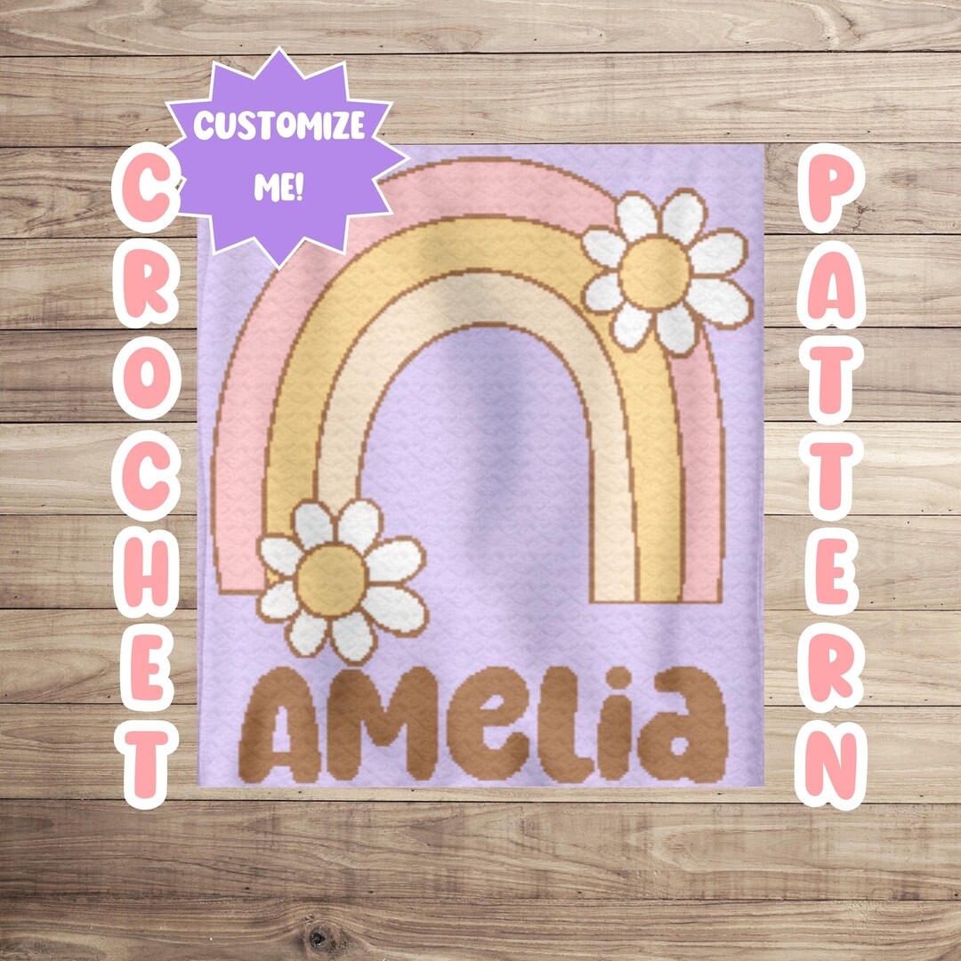 Personalized Crochet Graphgan Pattern, Custom Rainbow Corner to Corner ...