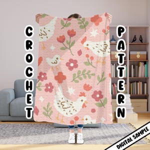 Crochet Graphgan Pattern, Chickens Corner to Corner Afghan Blanket ...