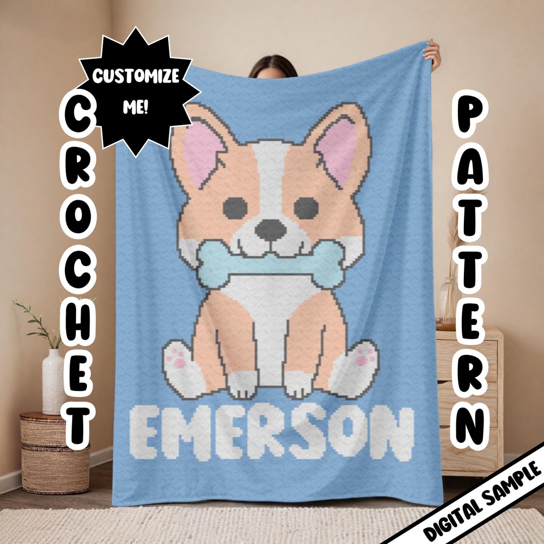 Personalized Crochet Corgi Graphgan Pattern, Cute Dog Customizable ...