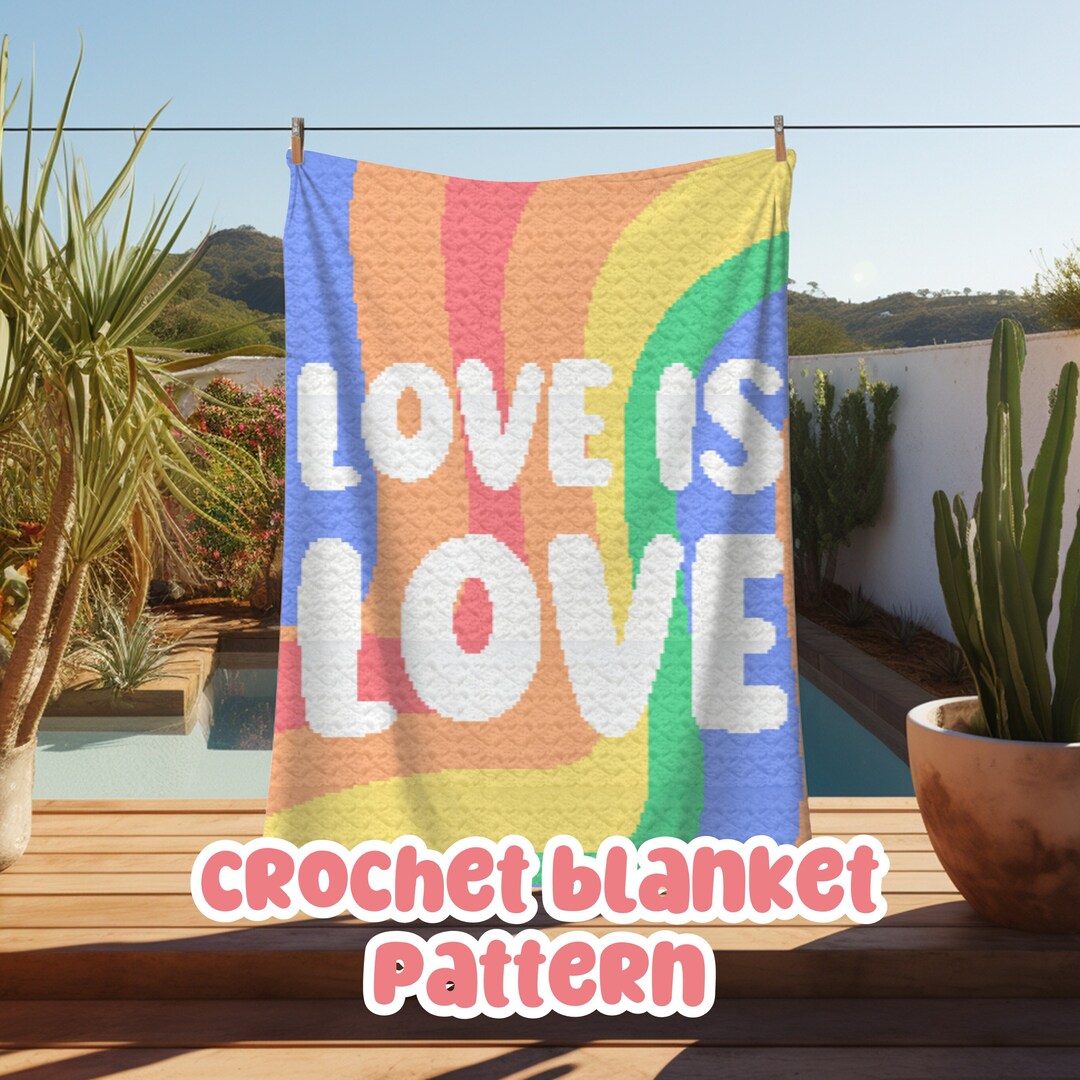 Crochet Rainbow Graphgan Pattern, LGBTQ Pride Flag Corner to Corner ...