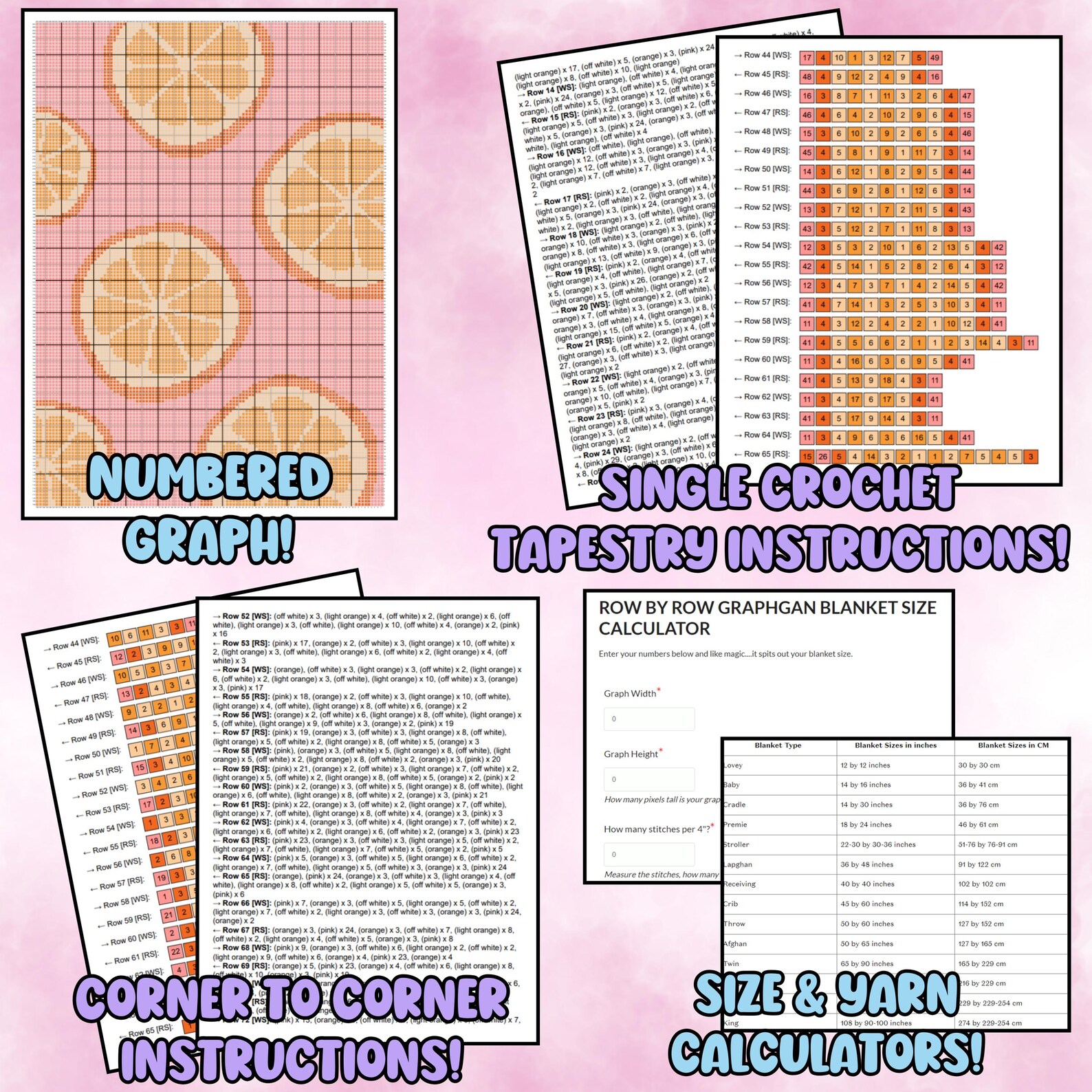 Custom Crochet Graphgan Pattern, Personalized Crochet Blanket Pattern ...