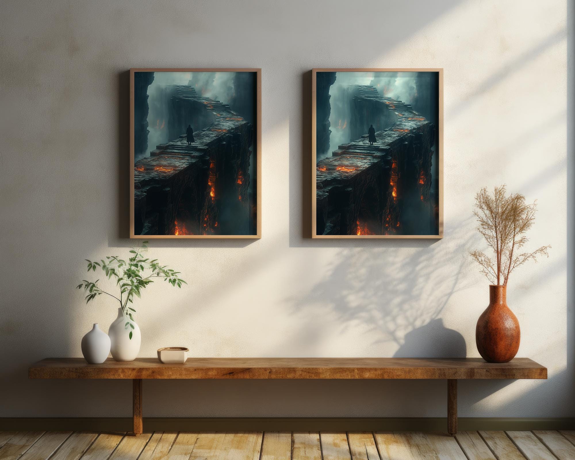 Perilous Bridge Digital Poster - Fantasy Dungeon Path Artwork for Dnd ...