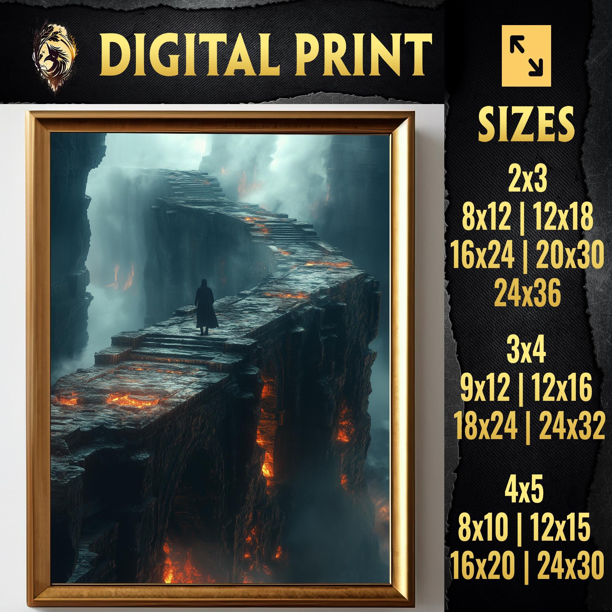 Perilous Bridge Digital Poster - Fantasy Dungeon Path Artwork for Dnd ...