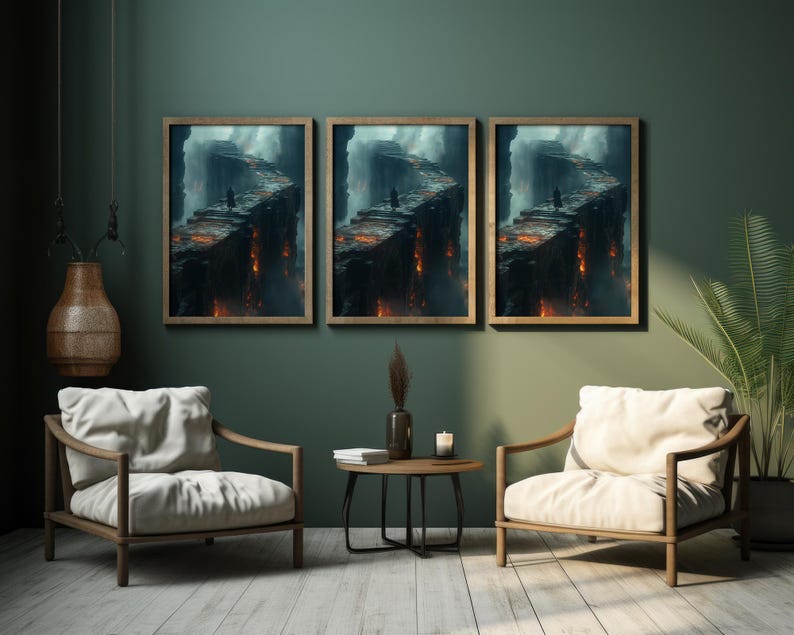 Perilous Bridge Digital Poster - Fantasy Dungeon Path Artwork for Dnd ...