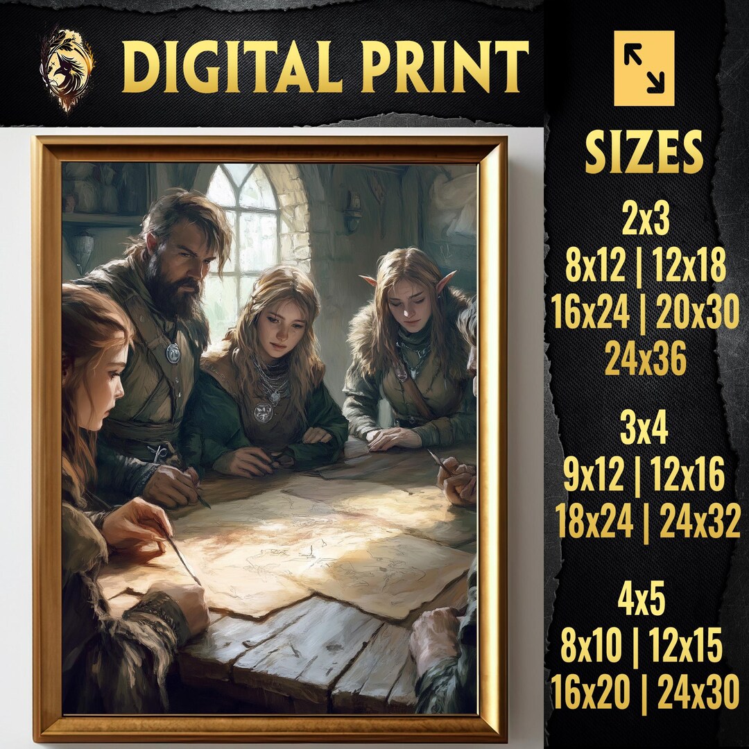 Fantasy Adventure Map Meeting Digital Poster - Dnd Inspired Group ...