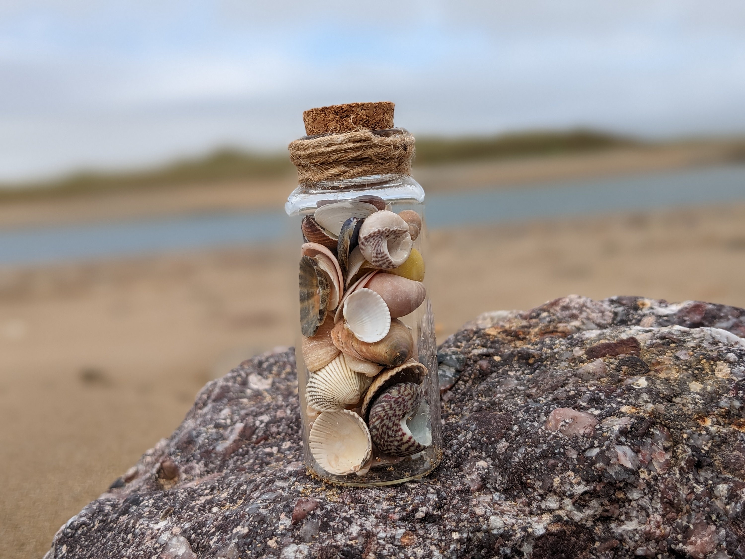 Bottled Shell Charm | Beachcraft | Genuine Shells | Irish Beach | Glass Jar | Momento | Gift - Etsy