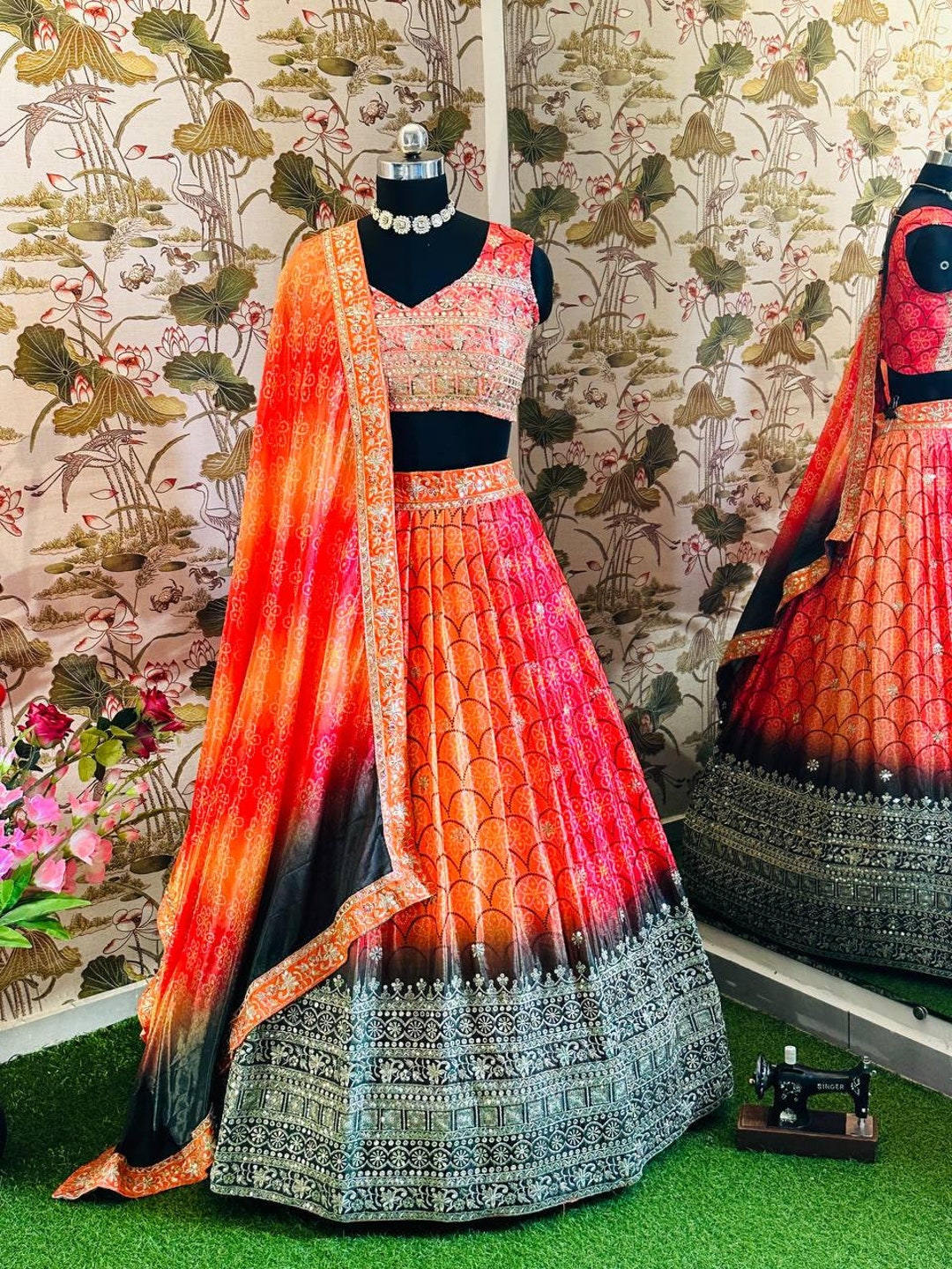 Exclusive Multi Color Lehenga Choli for Women, Printed Lehenga With ...