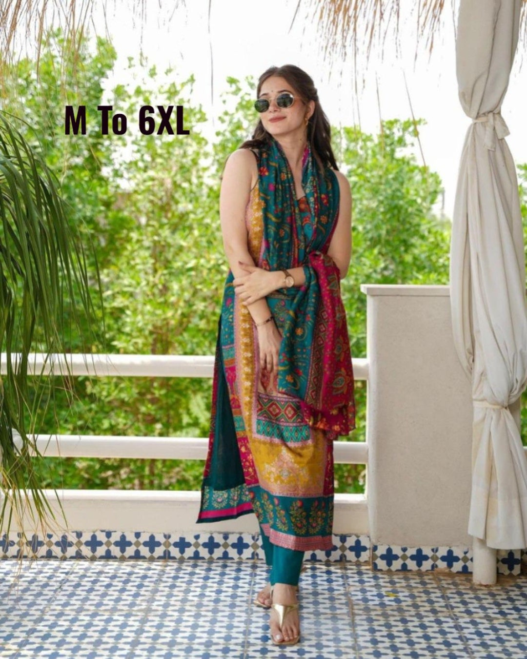Printed 3pc Salwar Suit for Plus Size Women, Designer Indian Salwar ...