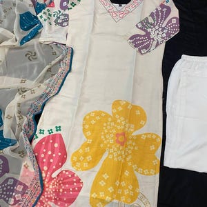 Plus Size off White Salvar Suit for Women, Beautiful Muslin Fabric ...