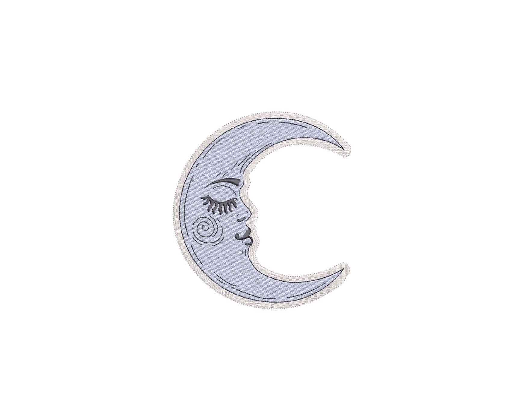 Moon Machine Embroidery Design - Blue Moon Embroidery Files -instant ...