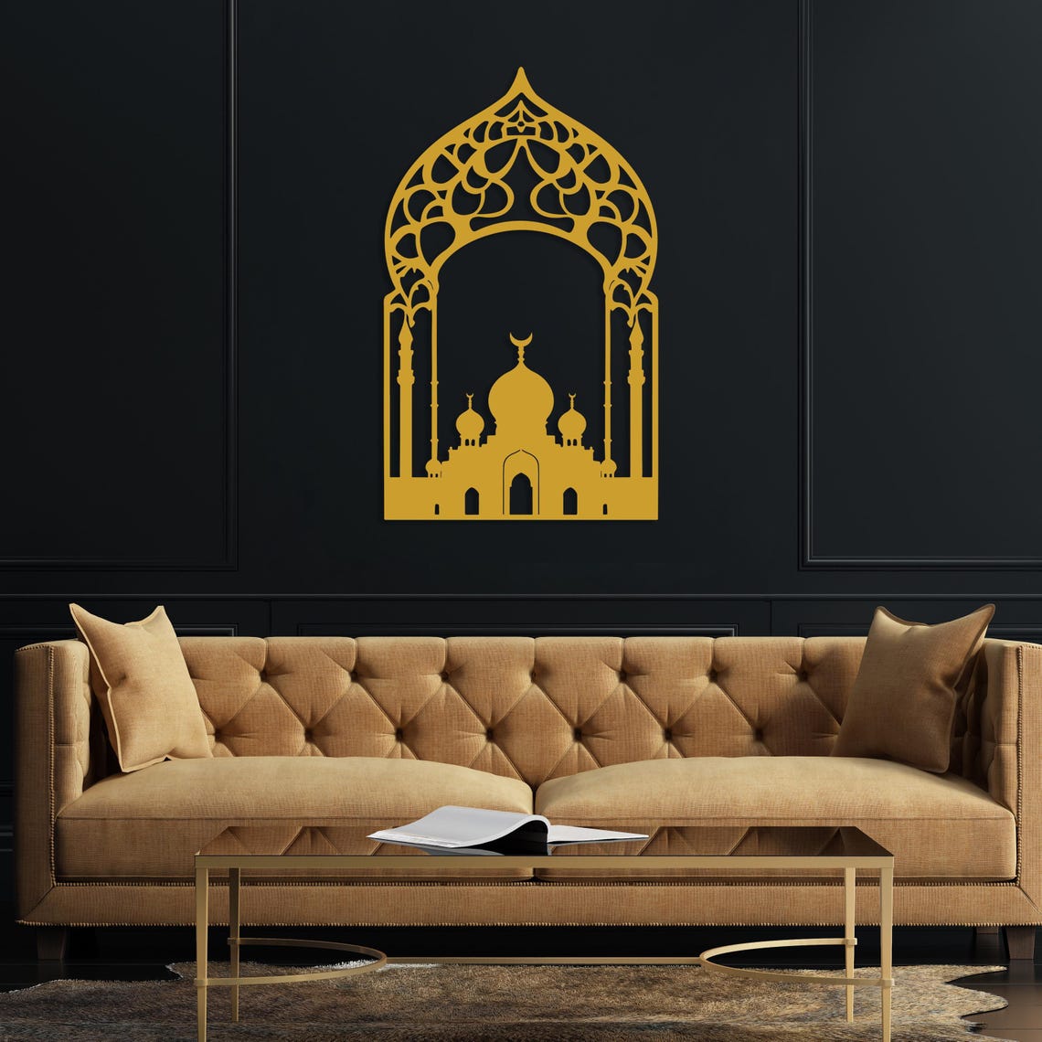 Islamic Mosque Arch Metal Wall Art, Muslim Home Decor Gift, Mosque Arch ...